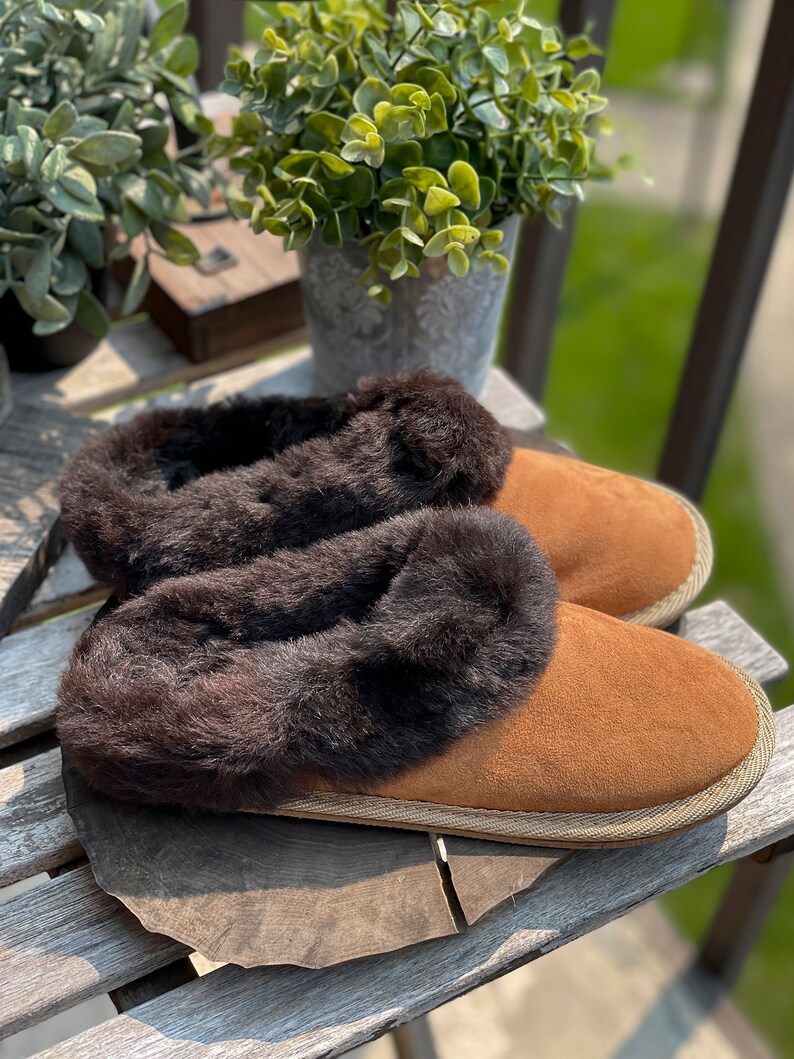 Follkee Women's Slippers Slip On, 100% Wool Leather Handcrafted Luxury ...