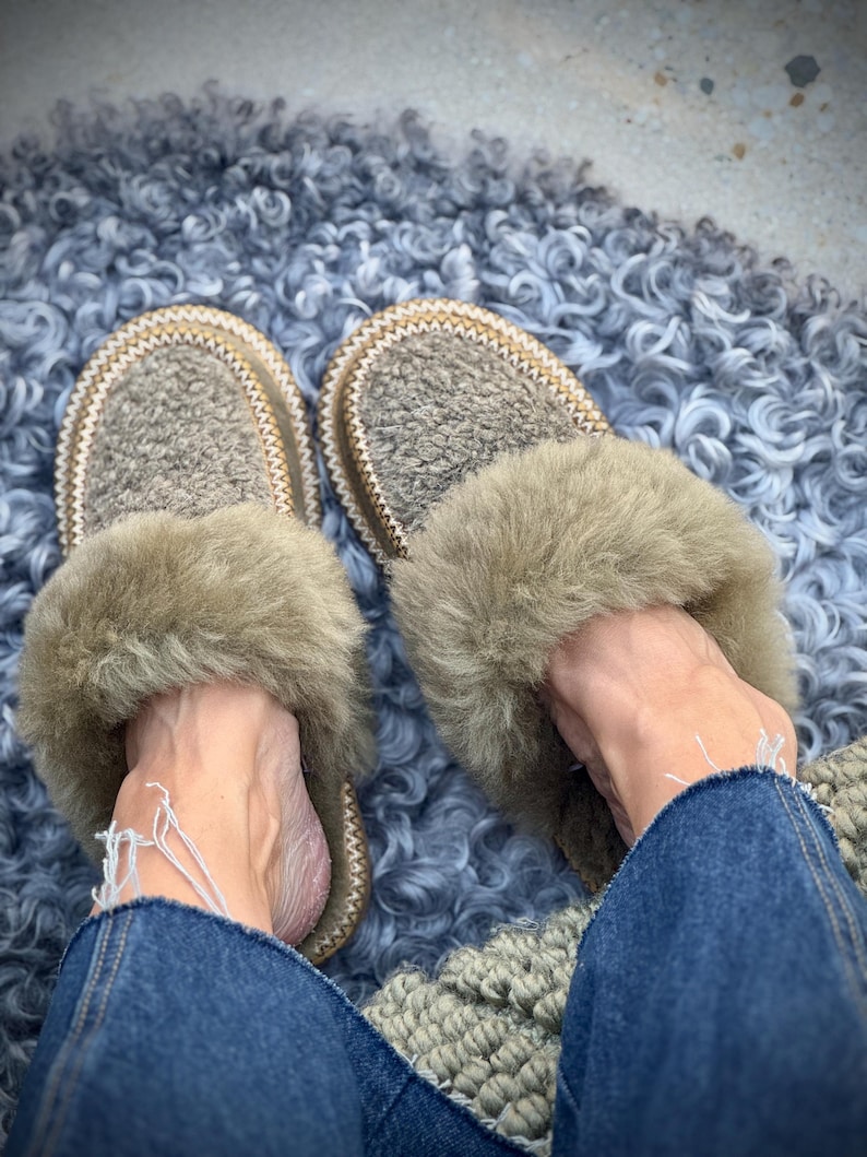 Follkee Unisex Sheepskin Slippers From NEW Collection Handcrafted ...
