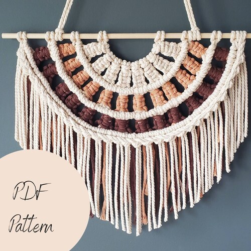 Beginner Macrame Wall Hanging Pdf Pattern. Macrame Tutorial. - Etsy