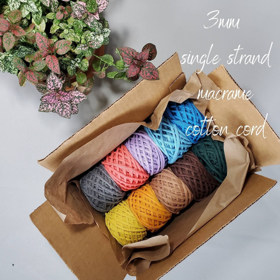 Pack of 10 - Cotton Macrame Cord - 3 Mm Single Strand - 10 Mini Spools ...