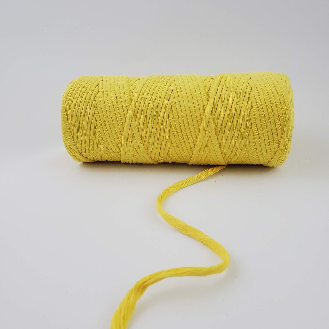 Yellow Macrame String, 3mm Single Strand 327 Feet Macrame Cord, 100% ...