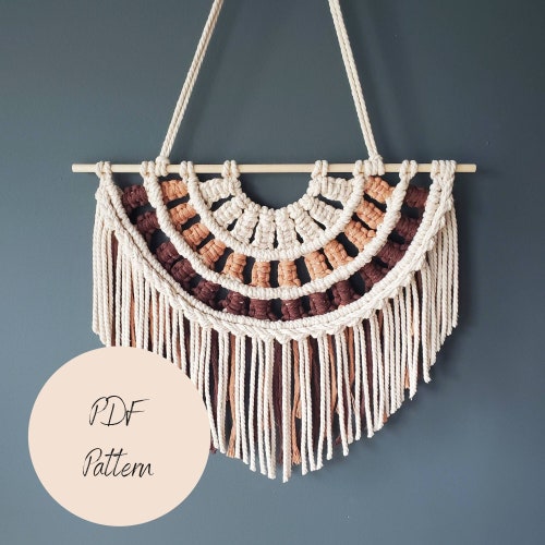 Macrame Wall Hanging Pdf Pattern Beginner Macrame Tutorial - Etsy