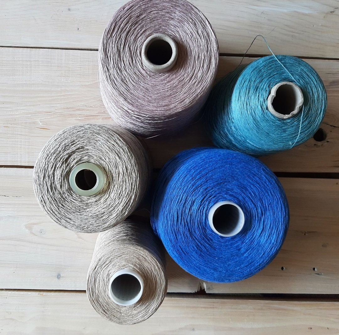 Natural Linen Yarn on Cone: Lithuanian Weaving & Knitting Fiber (50g ...