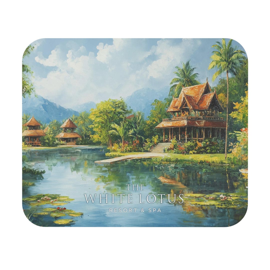 White Lotus Mouse Pad - Etsy