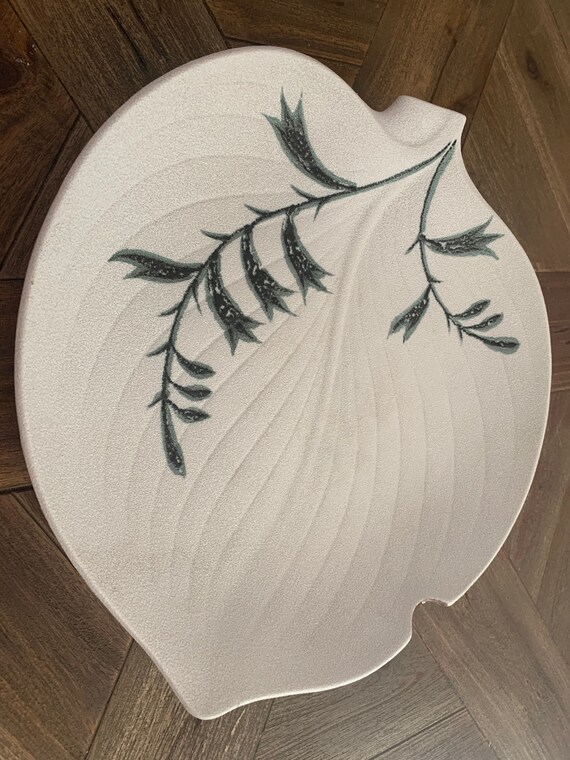Vintage Leaf Plate With Signature - Etsy