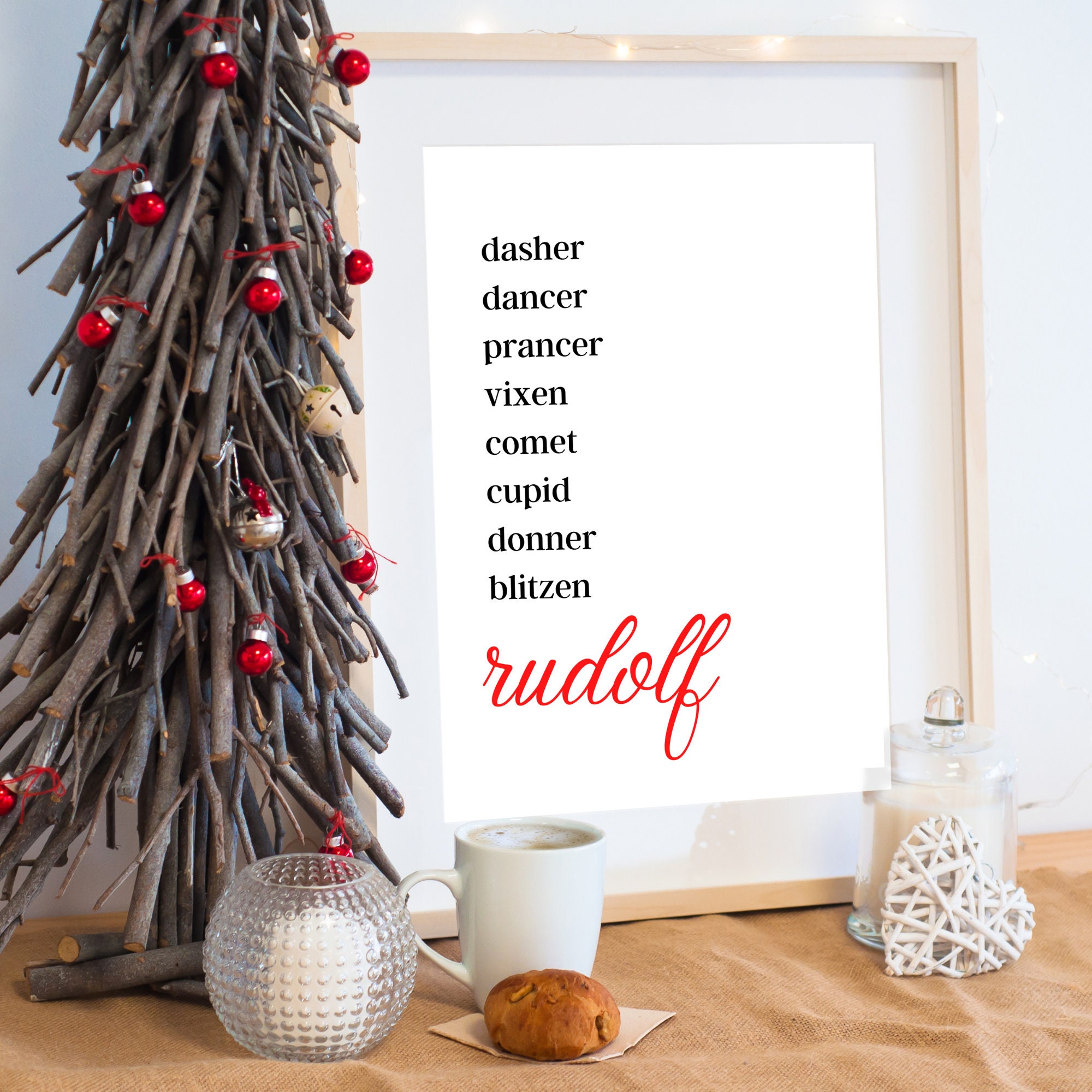 Reindeer Names Sign, Digital Download, Christmas Decor - Etsy