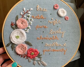 Embroidered Word Art on Burlap Five Dollar Charge for - Etsy