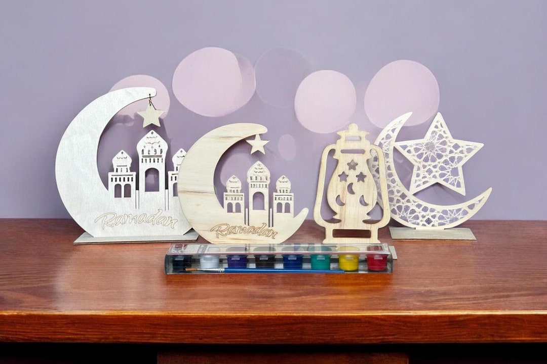 DIY Ramadan Decor for Kids / Paint Your Own Crescent and Star / Ramadan ...