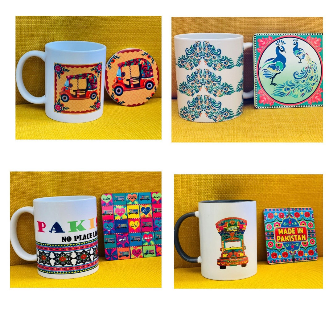 Custom / Personalized Mugs and Coaster Sets / Pakistan Mugs - Etsy