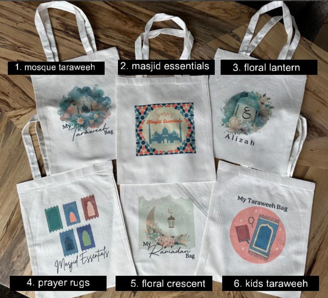 Custom Ramadan Tote / DIY Ramadan Bag / Taraweeh Bag / Ramadan Favors ...