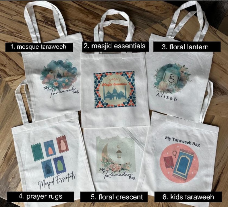 Custom Ramadan Tote / DIY Ramadan Bag / Taraweeh Bag / Ramadan Favors ...
