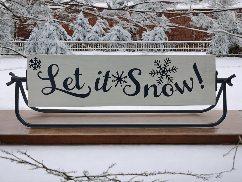 Reversible Rotating Snow Sign, Shelf Desk Sitter - Etsy