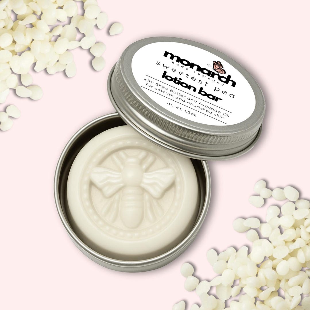 Lotion Bar – Sweetest Pea | Solid Moisturizer in Travel Tin | Handmade ...