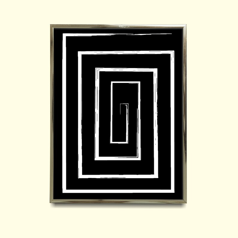 Printable White Rectangular Loop on Black Backgroundinstant DOWNLOAD ...