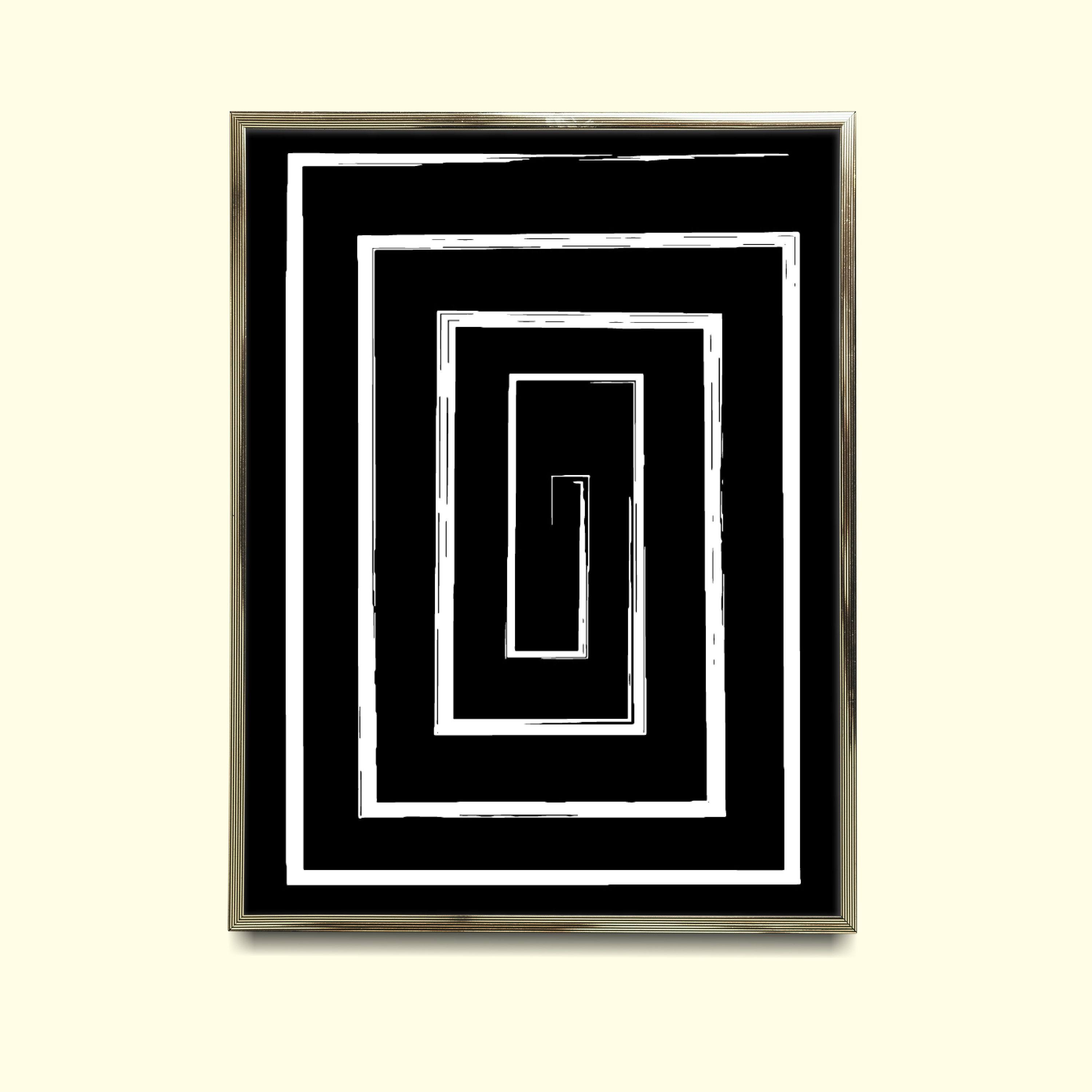 Printable White Rectangular Loop on Black Backgroundinstant DOWNLOAD ...