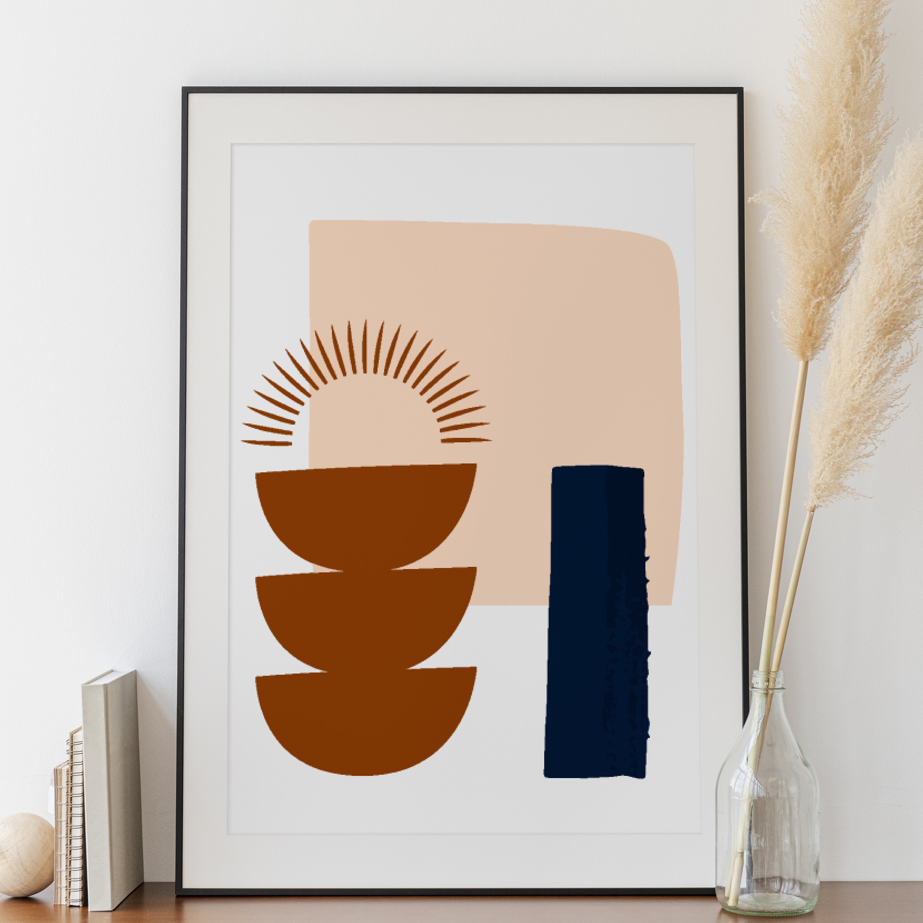 Abstract Pot Shape Art Set of 2 Printterracotta Colors - Etsy UK