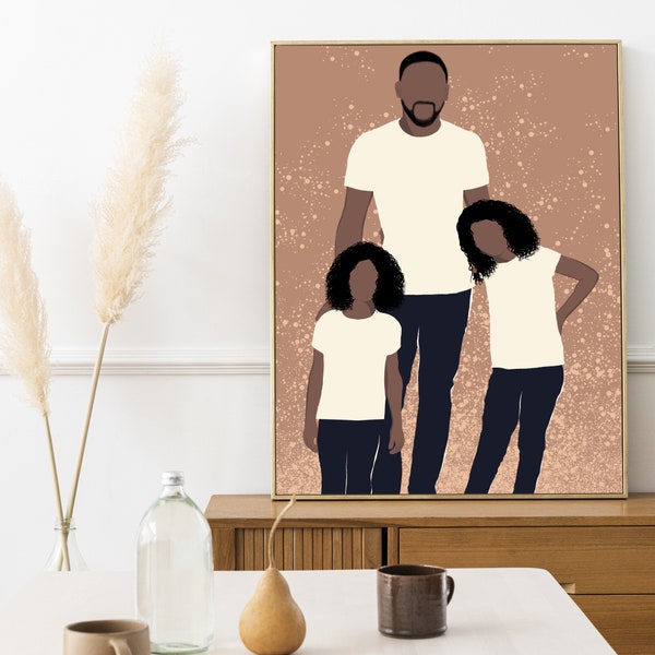 Father and 2 Daughters Statue - Etsy
