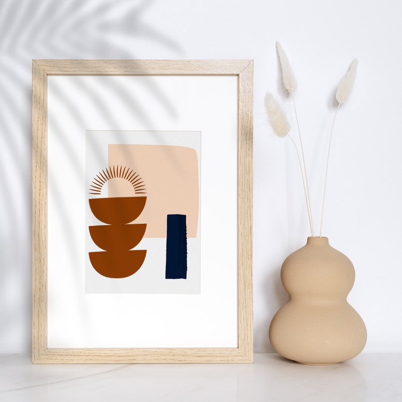 Abstract Pot Shape Art Set of 2 Printterracotta Colors - Etsy UK