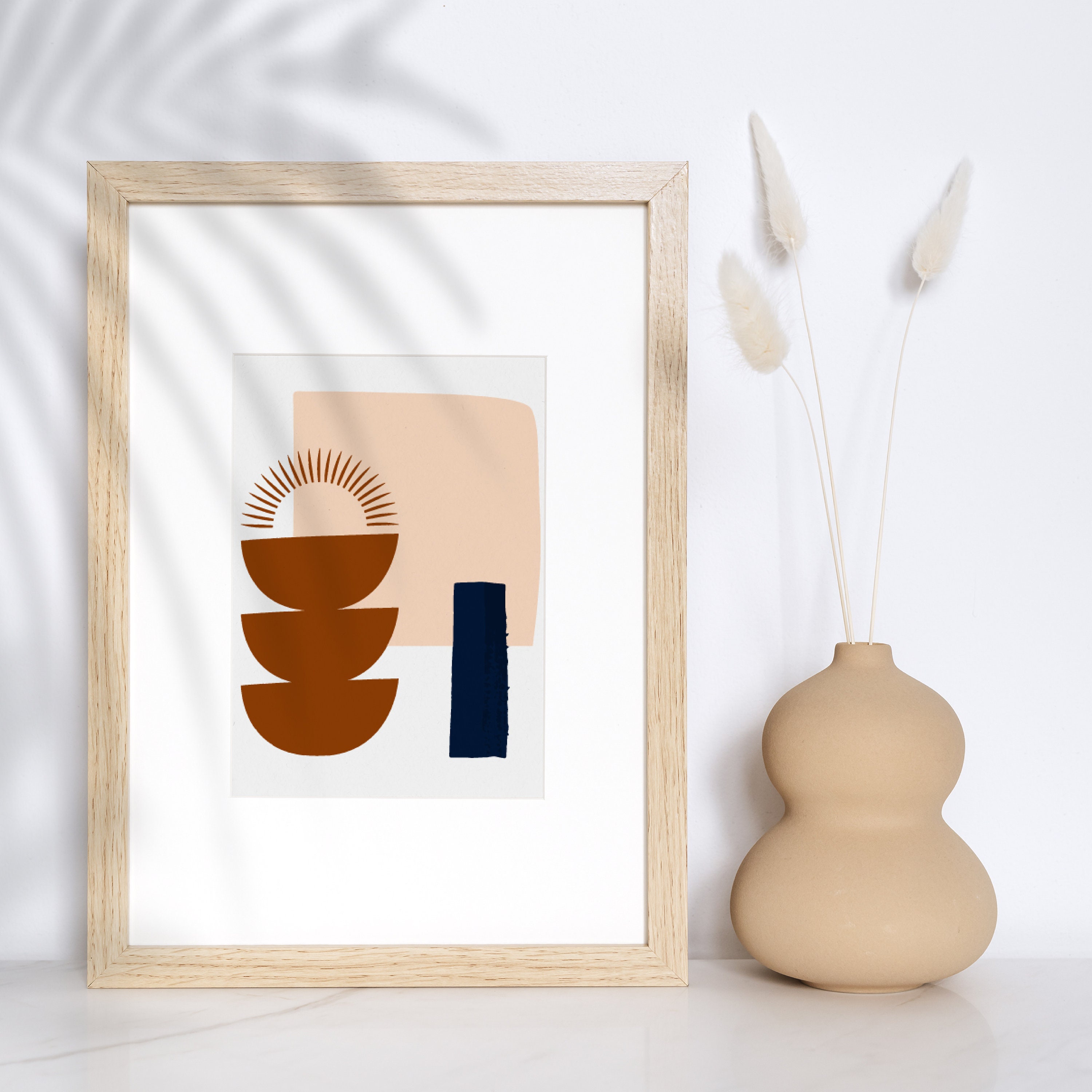 Abstract Pot Shape Art Set of 2 Printterracotta Colors - Etsy UK