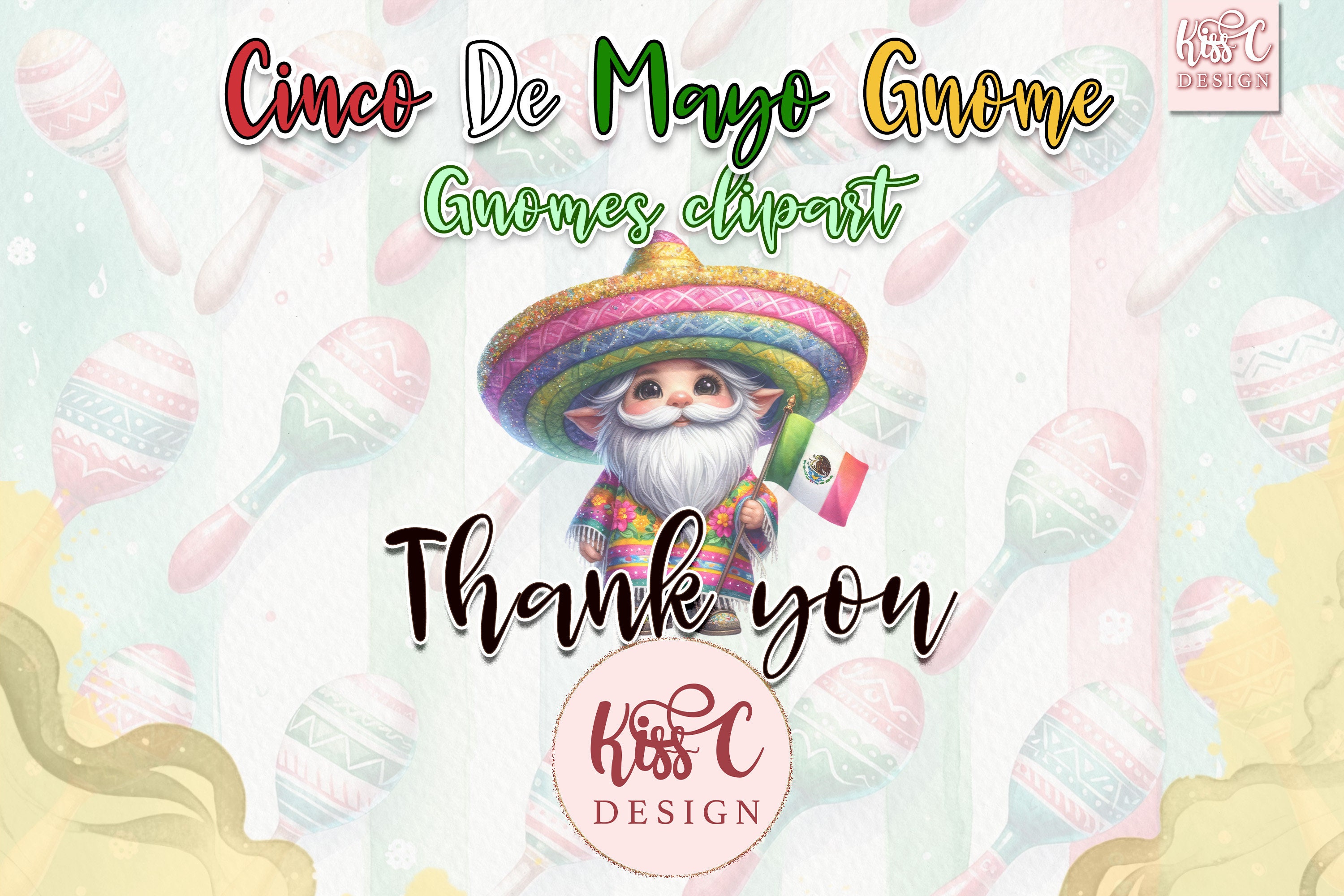 Watercolor Cinco De Mayo Gnomes Clipart. Printable Mexican Gnome ...