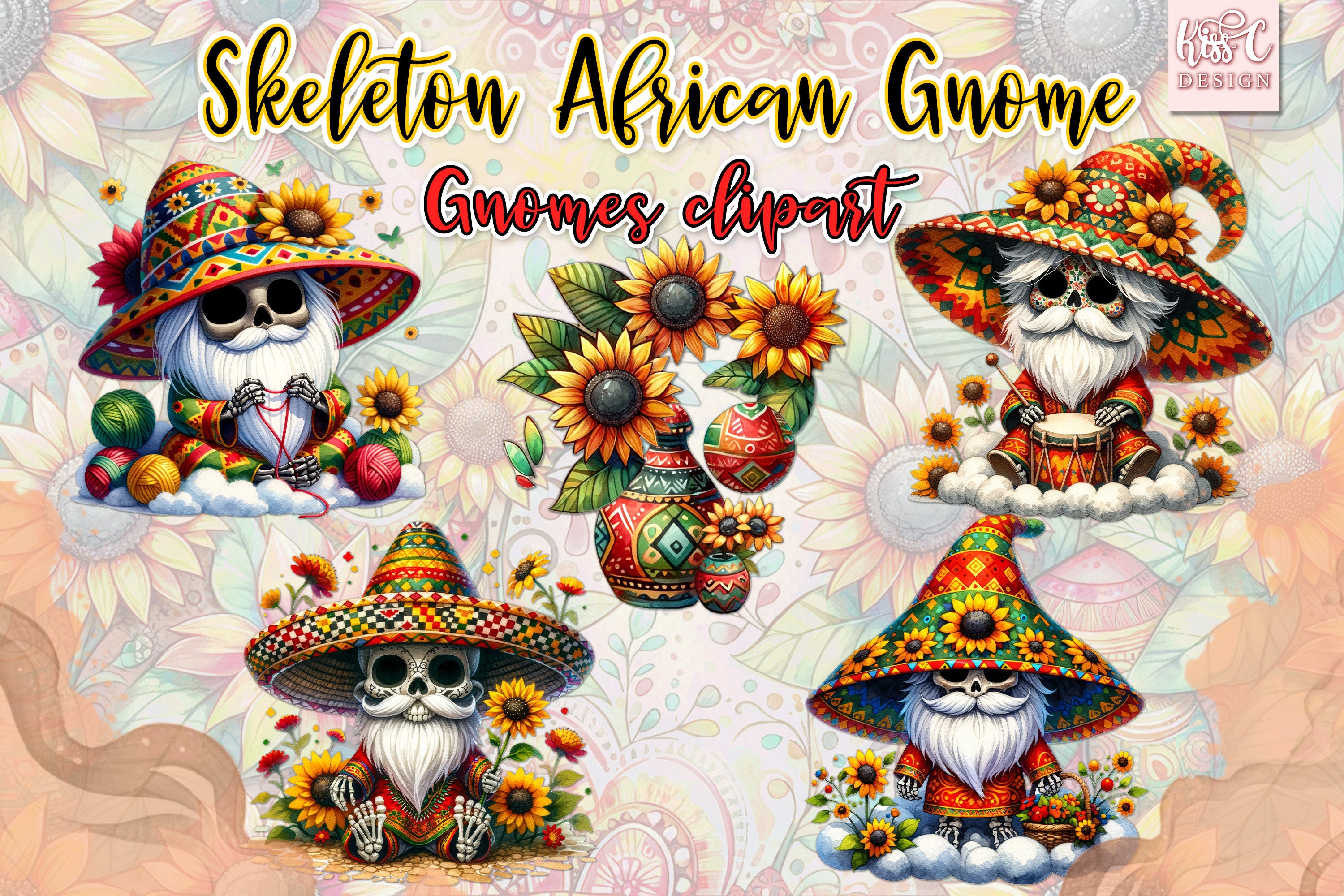 Skeleton African Gnomes PNG Clipart. Printable Black History Month ...