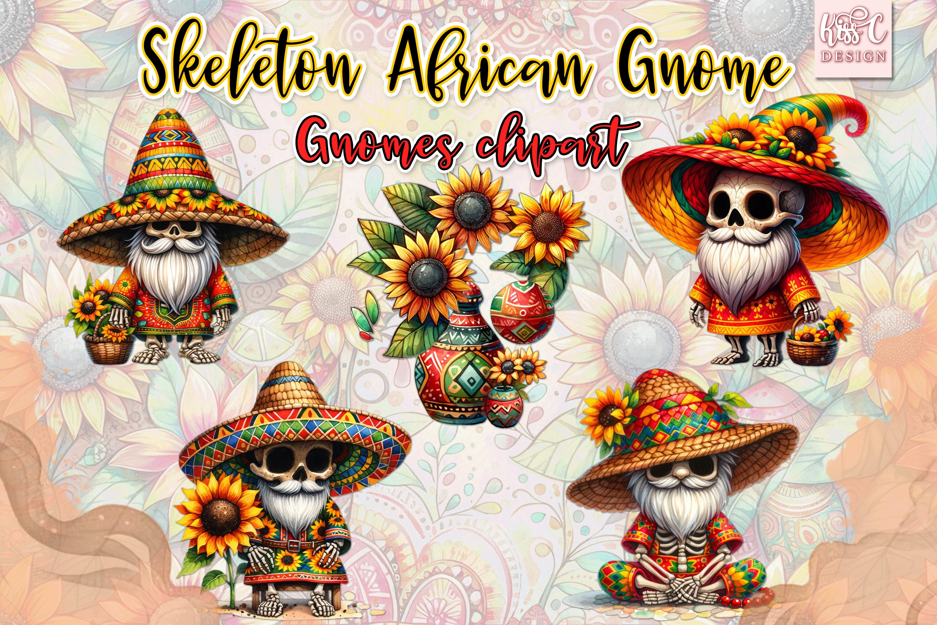 Skeleton African Gnomes PNG Clipart. Printable Black History Month ...