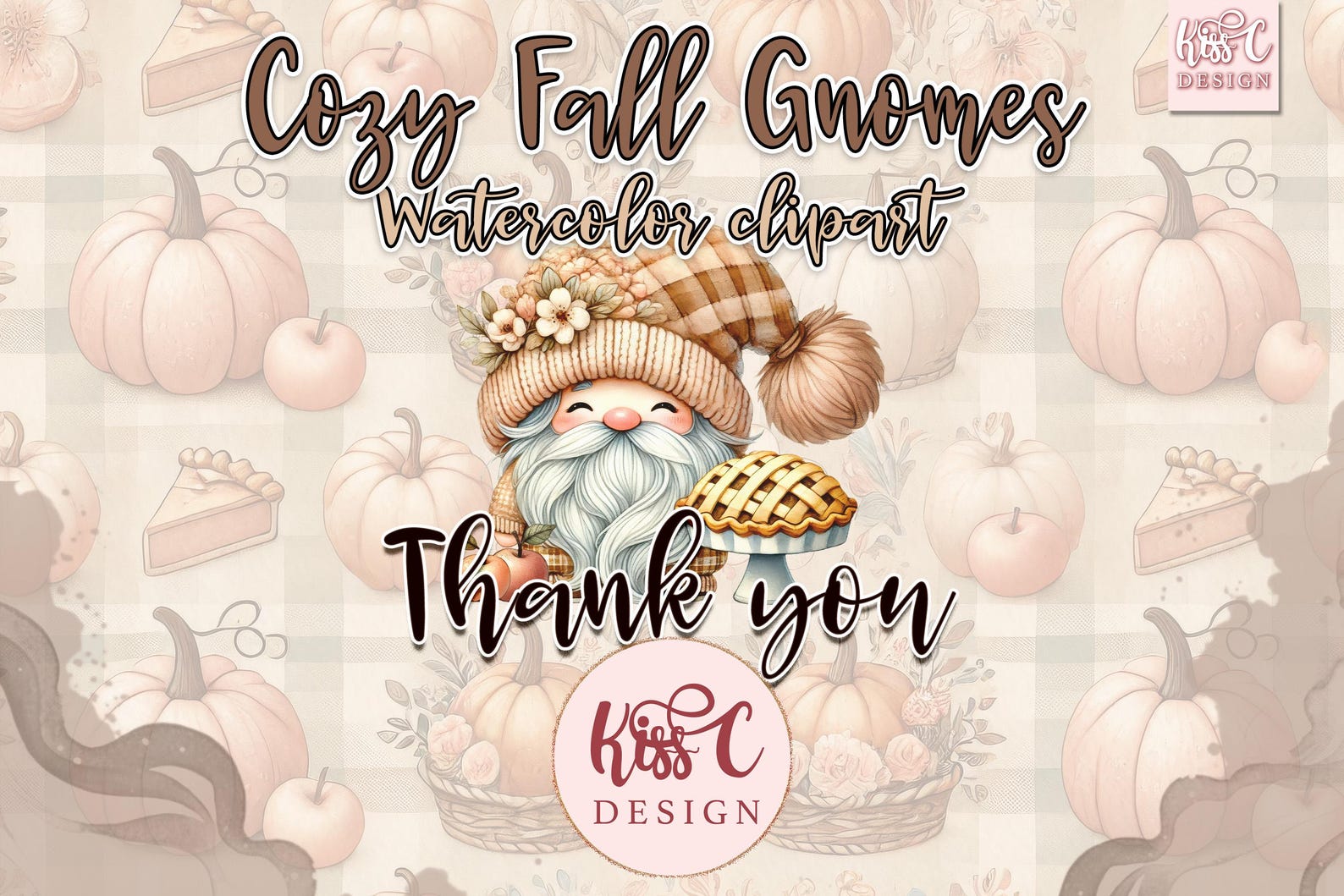 Cozy Fall Pumpkin Gnome Watercolor Clipart for Autumn Decor and ...
