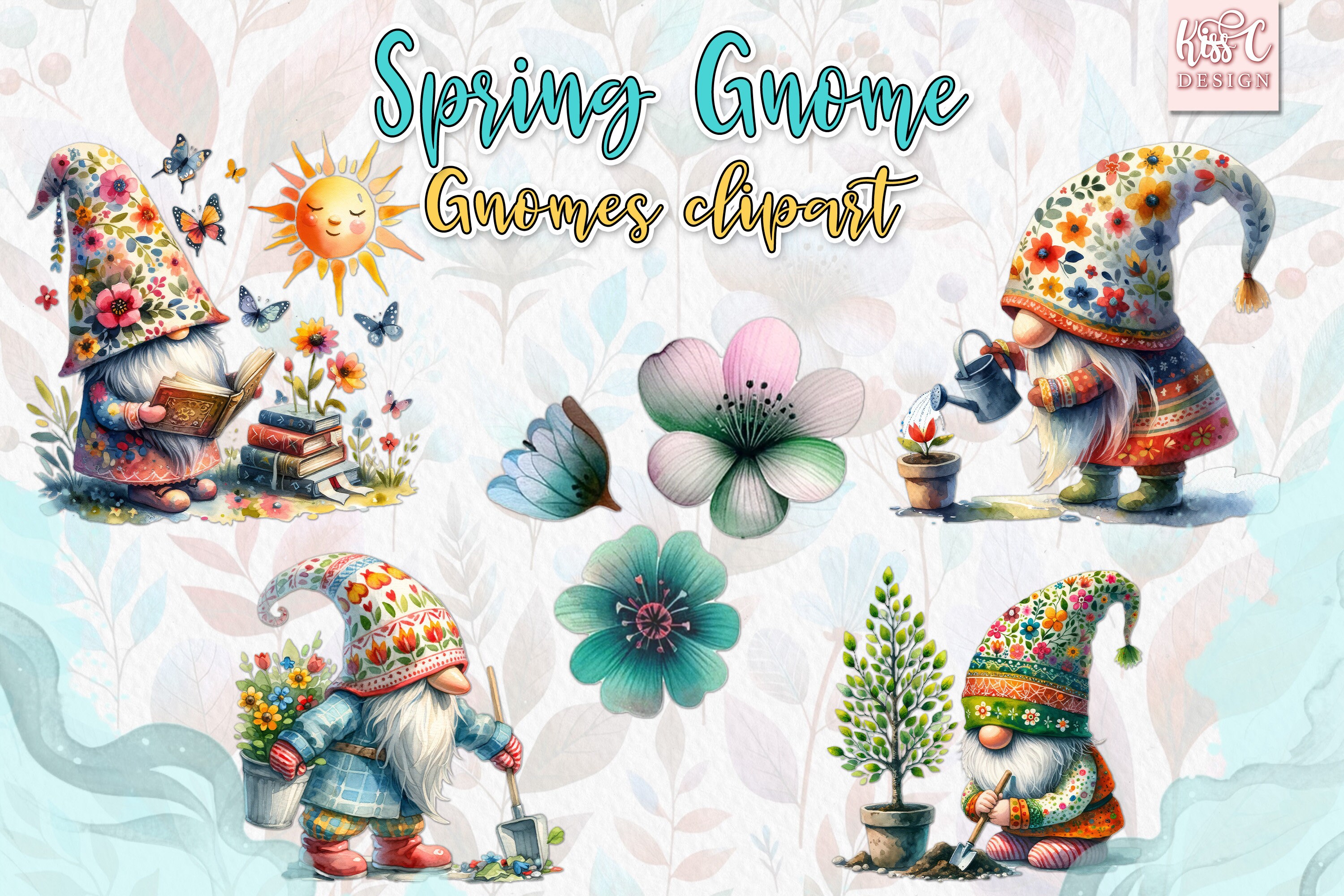 Happy Spring Gnomes PNG Clipart. Scandinavian Gnome PNG Bundle. Spring ...