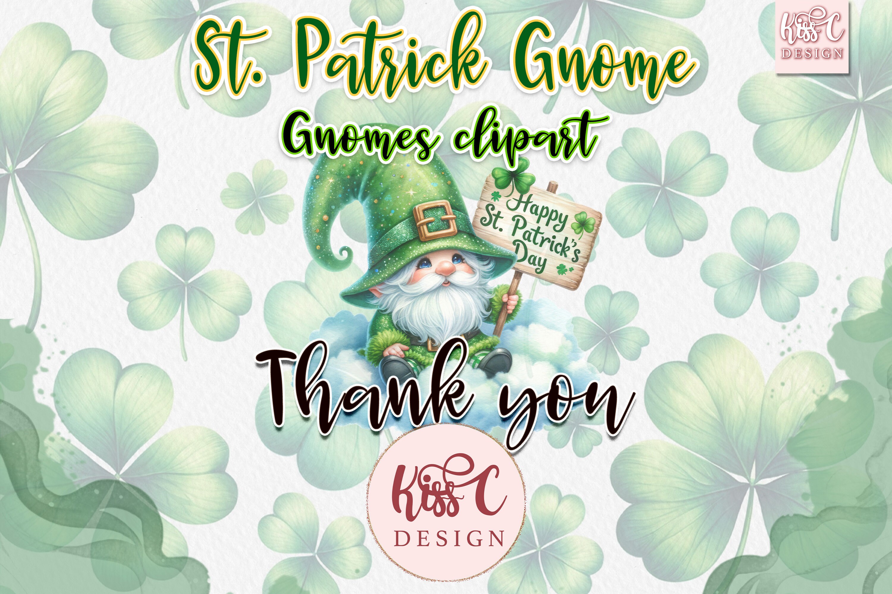 Watercolor St Patricks Day Gnomes PNG. Printable Cute St Patrick Day ...