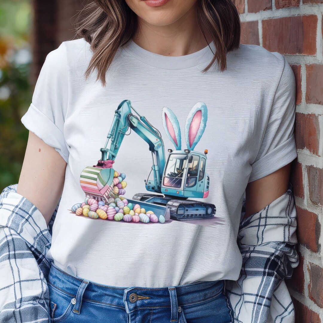 Easter Excavator PNG Clipart. A Cute Blue Construction Excavator Egg ...