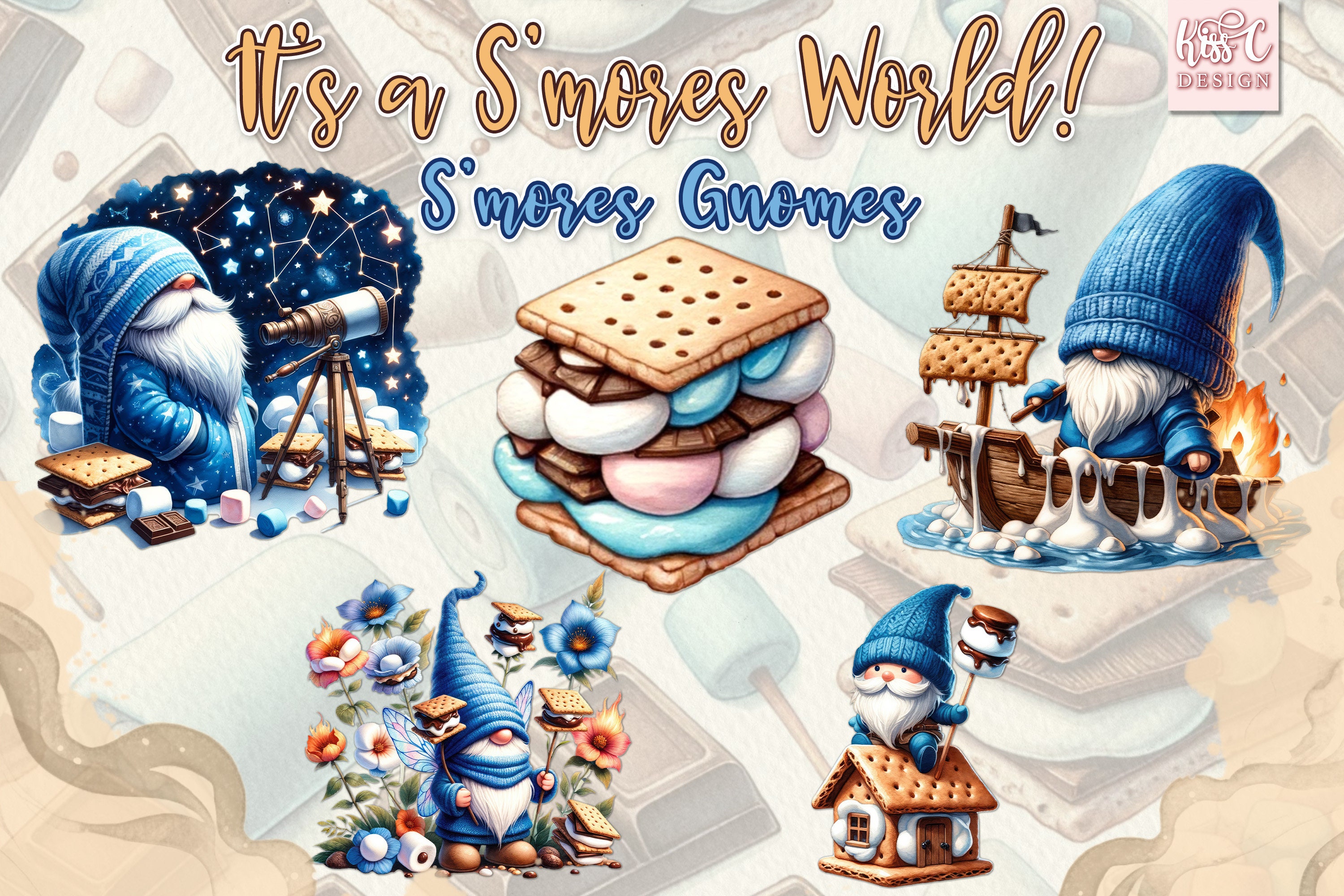 It's a Smores World!. S'mores Gnomes PNG Clipart. Sublimation Design ...