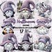 Watercolor Spooky Halloween Gnomes Clipart Set. 12 Cute Monster Gnome ...