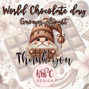 Chocolate Gnome Clipart | Sweet Cocoa Graphics (PNG, 300 DPI) - Etsy