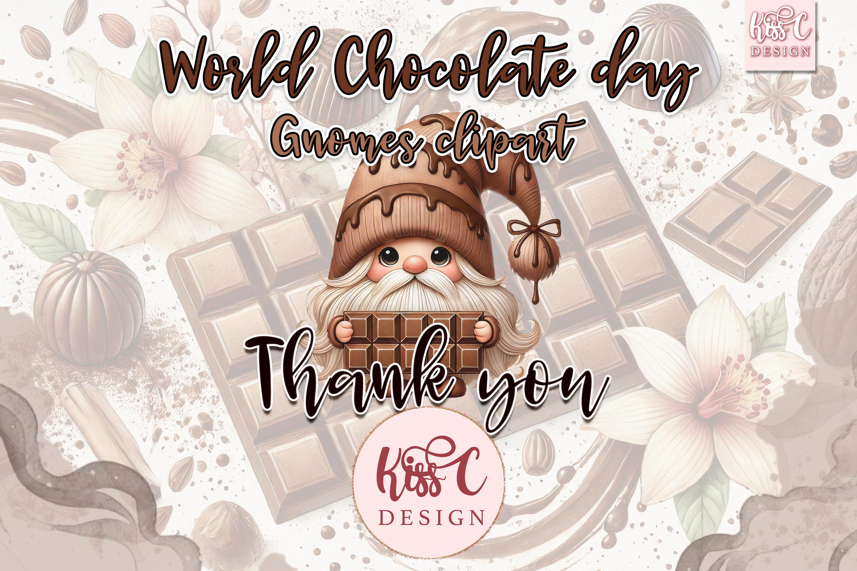 World Chocolate Day Gnomes Watercolor Clipart. 12 Cute Chocolate-themed ...