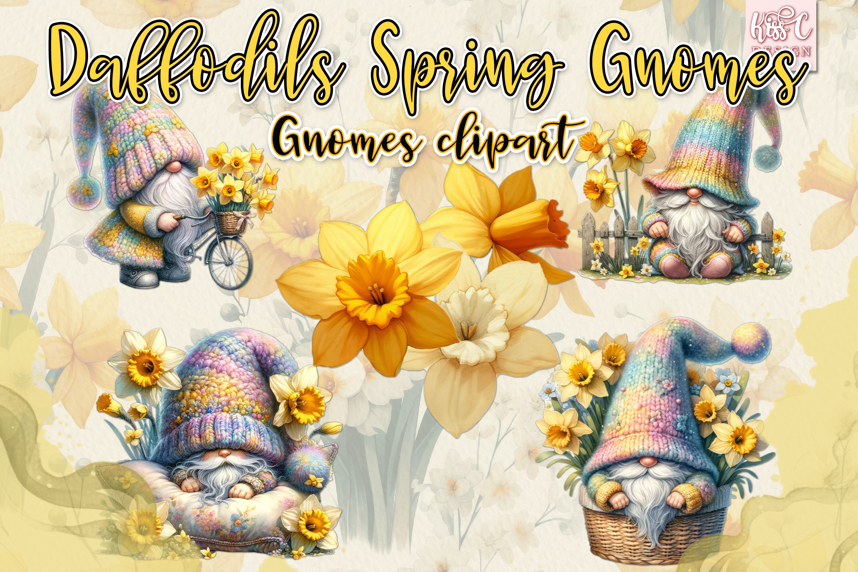 Watercolor Spring Gnomes PNG Clipart. Gnome PNG Bundle. Spring Season ...