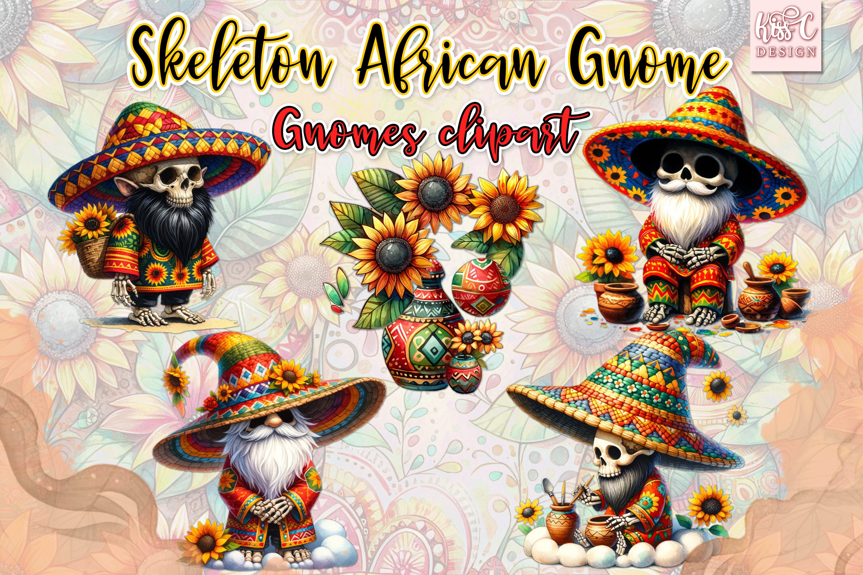 Skeleton African Gnomes PNG Clipart. Printable Black History Month ...