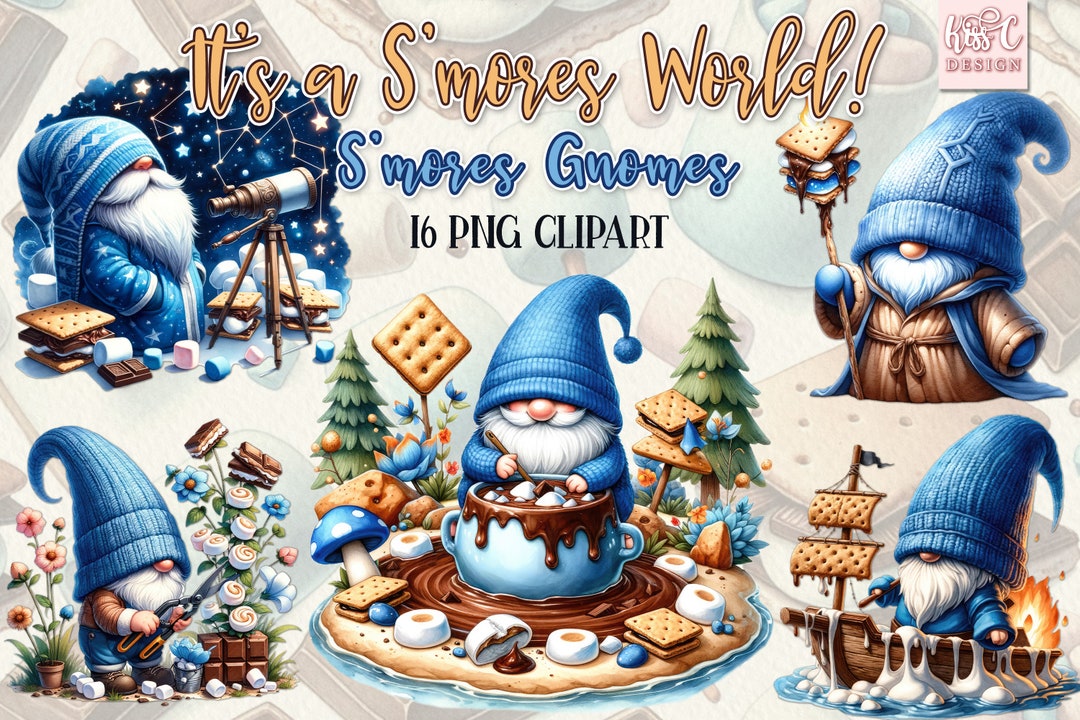 It's a Smores World!. S'mores Gnomes PNG Clipart. Sublimation Design ...