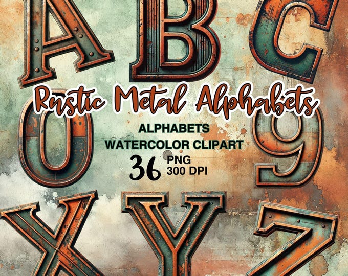 Old English Alphabet Letters and Numbers Rusty Metal Latin Alphabet A ...