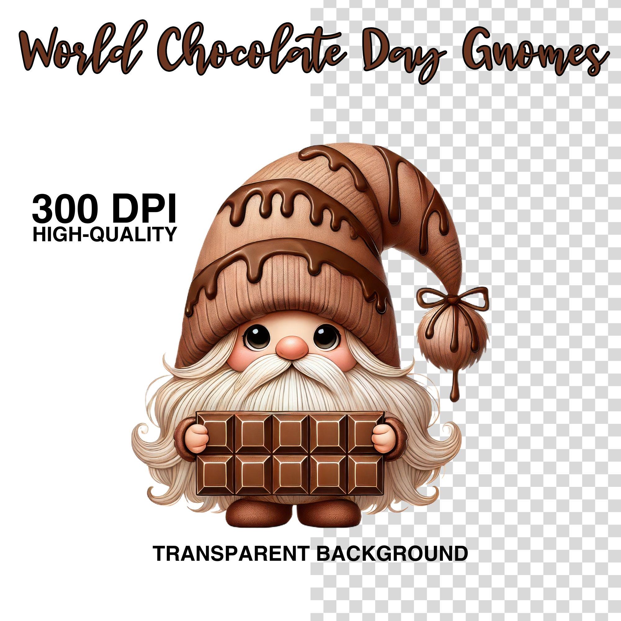World Chocolate Day Gnomes Watercolor Clipart. 12 Cute Chocolate-themed ...