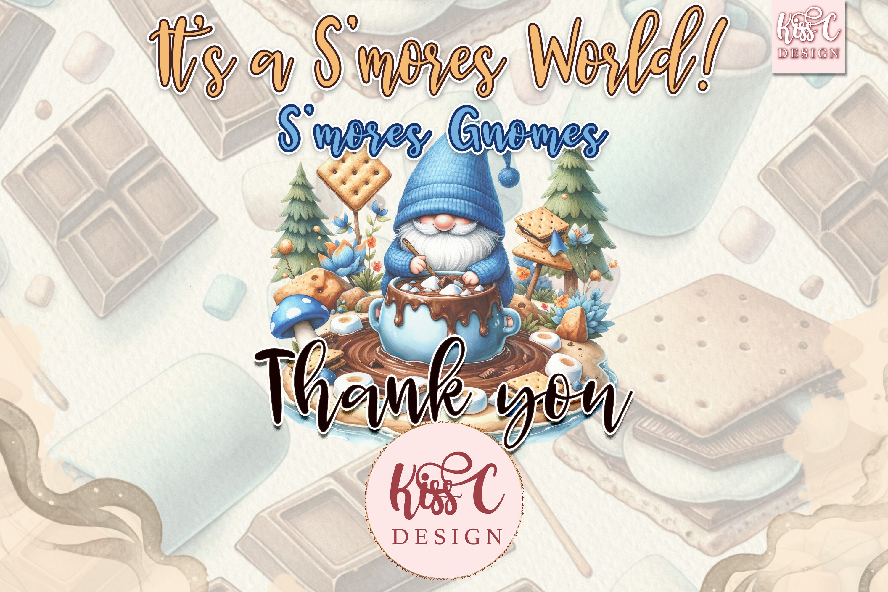 It's a Smores World. S'mores Gnomes PNG Clipart. Sublimation Design for ...