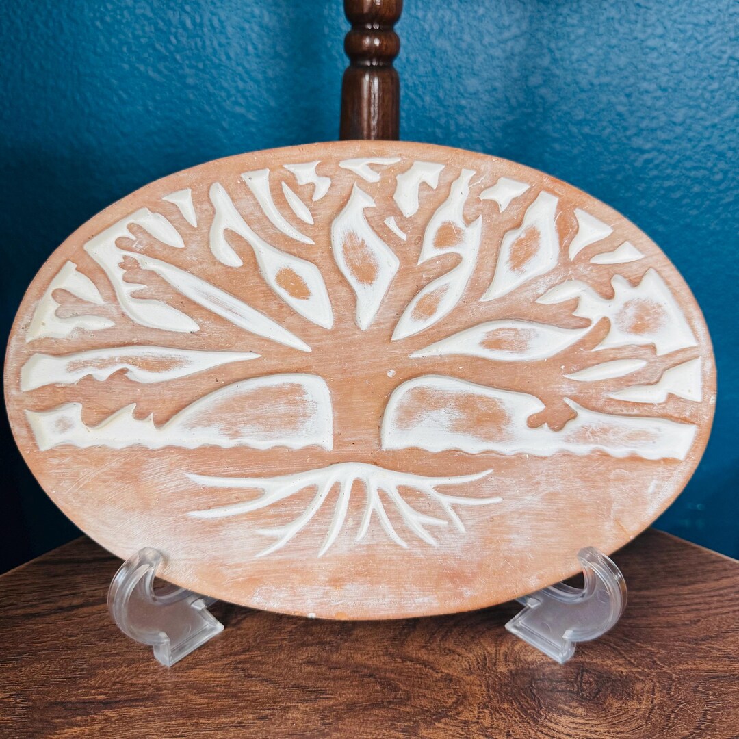 Vintage Serrv Terracotta Tree of Life Ceramic Plaque Art Pottery - Etsy