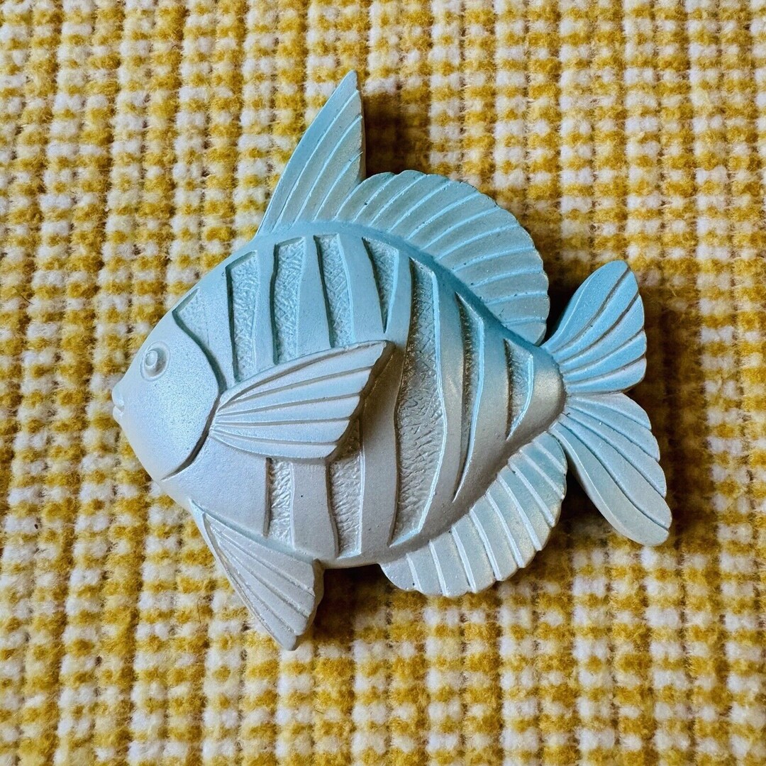 Vintage Miller Studio Chalkware Fish 1995 Gallery Wall Art Blue ...