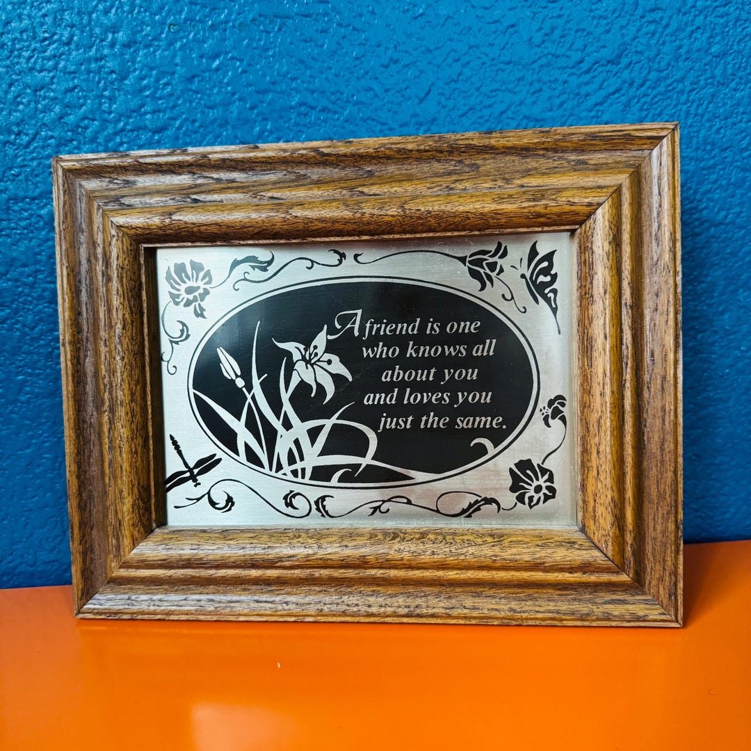 Vintage Friendship Quote Wall Hanging: Lily, Dragonfly, Butterfly Decor ...