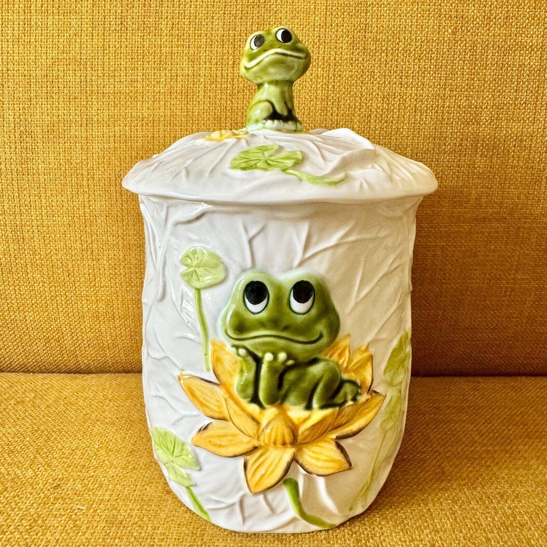 Vintage Neil the Frog 1978 Sears Roebuck Ceramic Canister 7.5 Tall W ...