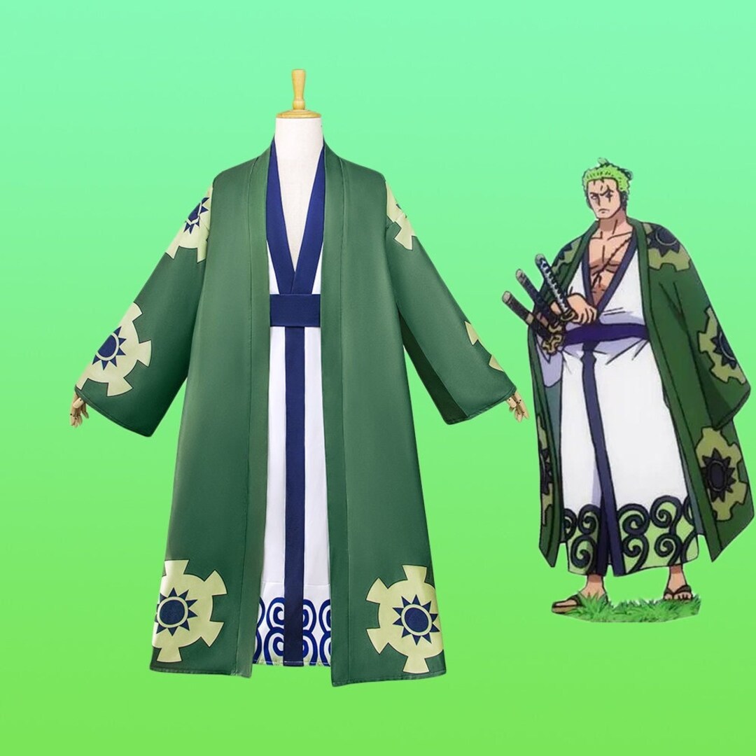 Roronoa Zoro Full Set Roronoa Zoro Kimono Cosplay Wafuku - Etsy