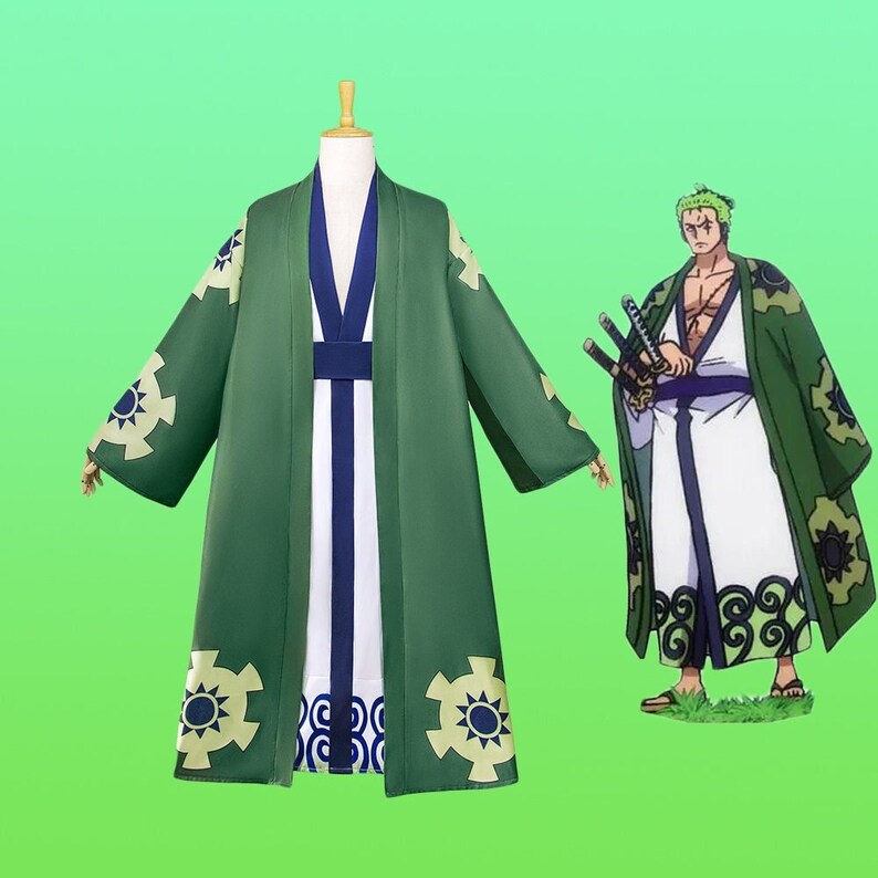 Roronoa Zoro Full Set Roronoa Zoro Kimono Cosplay Wafuku - Etsy