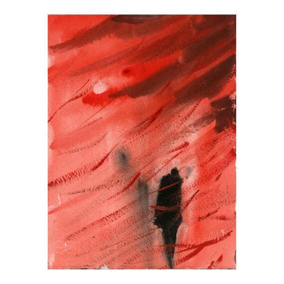Original Red and Black Abstract Figure Painting/ Original | Etsy