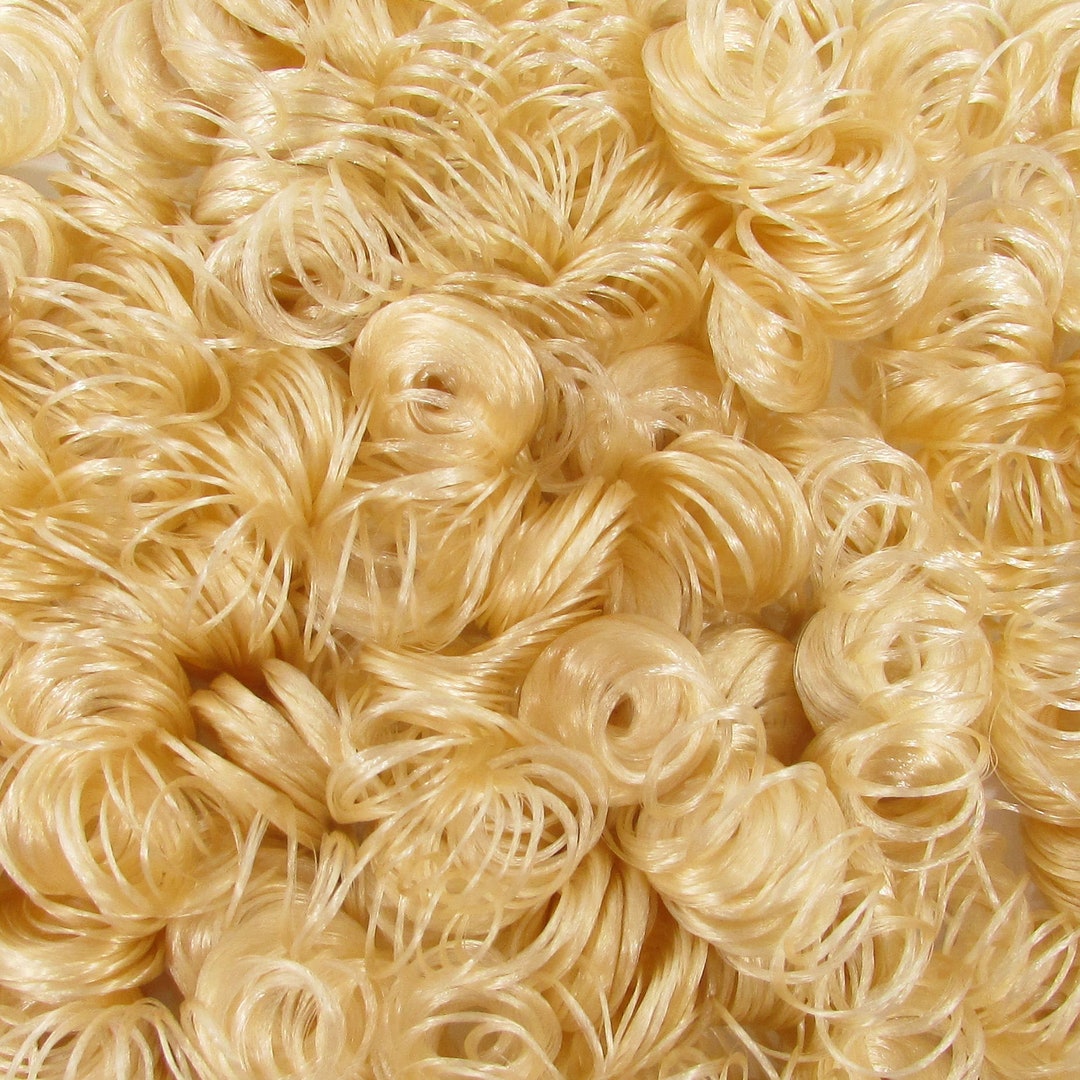 Sun Kissed Blonde Curly Nylon Doll Hair for Rerooting Custom Dolls, 5mm ...