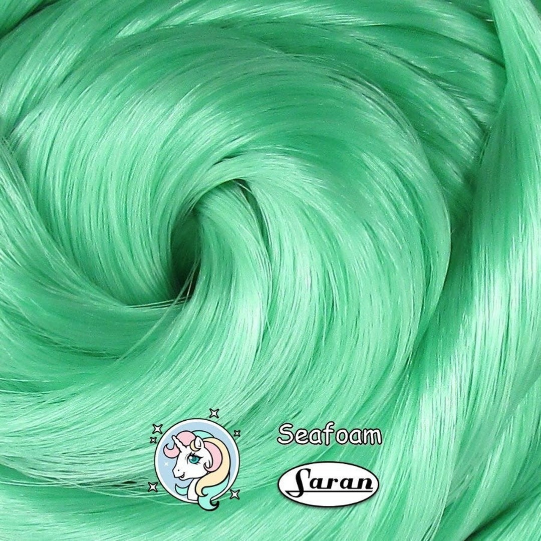 Japanese Saran Doll Hair Seafoam Green For Rerooting Custom Fashion Dolls Doll Rehair Reroot