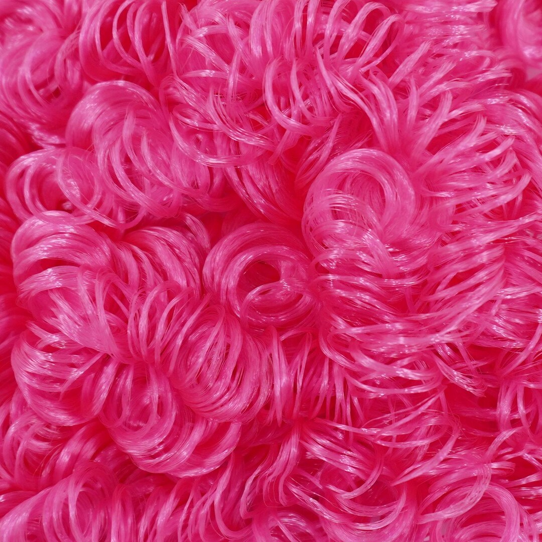 Luau Pink Curly Nylon Doll Hair for Rerooting Custom Fashion Dolls, 5mm ...